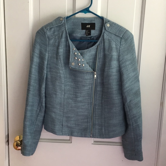 H&M | Jackets & Coats | Jacket With Zippers And Rhinestones | Poshmark